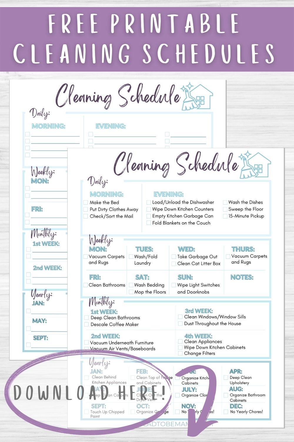 The Best Daily, Weekly, and Monthly Cleaning Schedule | Glad To Be Mama